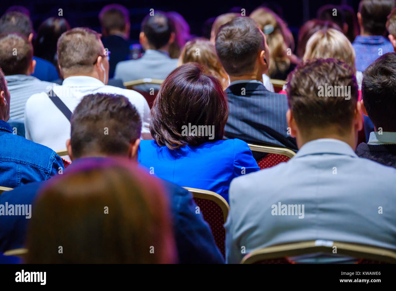 People attend business conference in congress hall Stock Photo - Alamy
