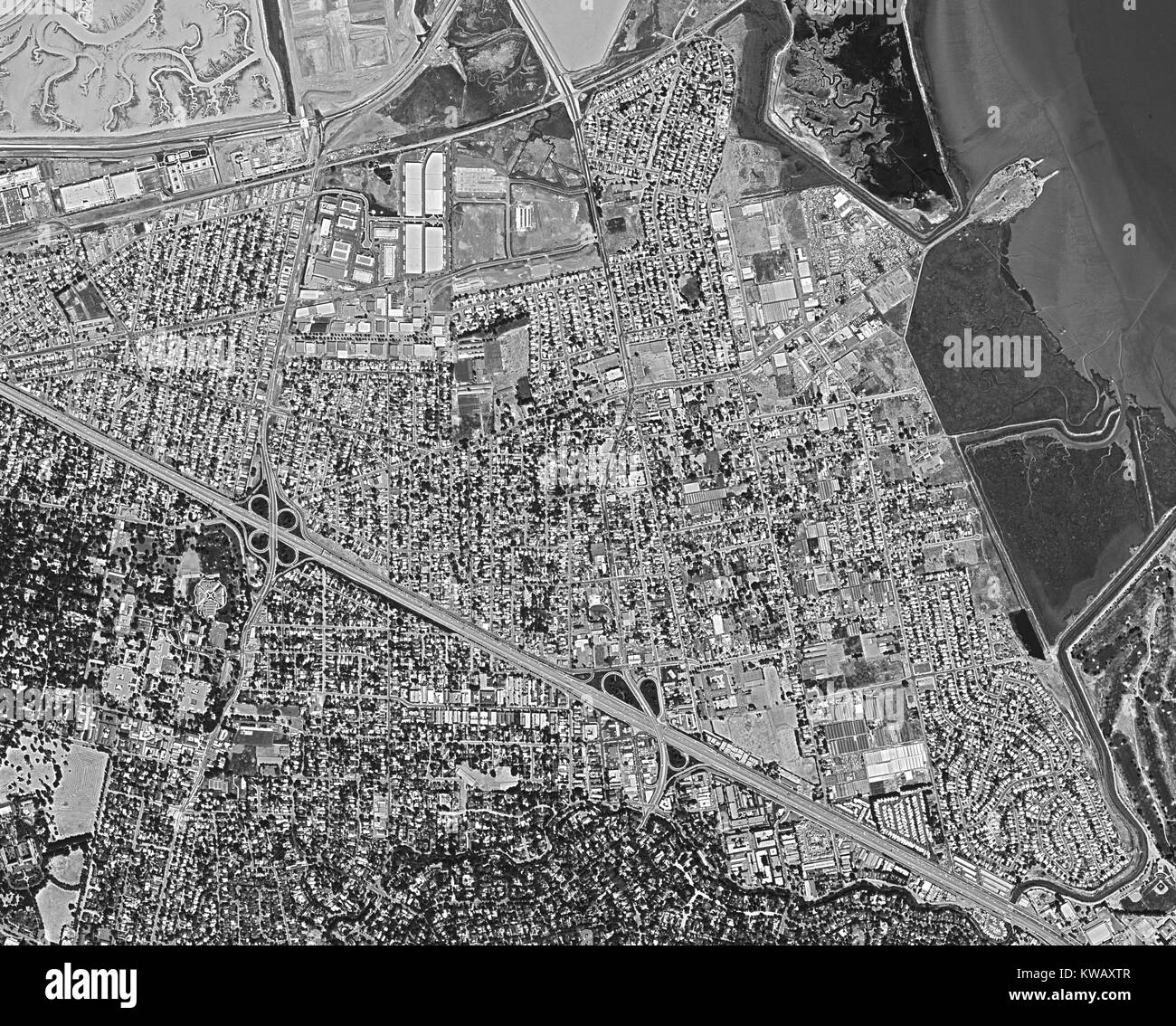 Declassified reconnaissance satellite view, taken by the Central ...