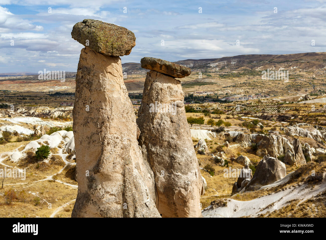 "The Twins" fairy chimneys, near Urgup, Cappaocia, Turkey Stock Photo ...