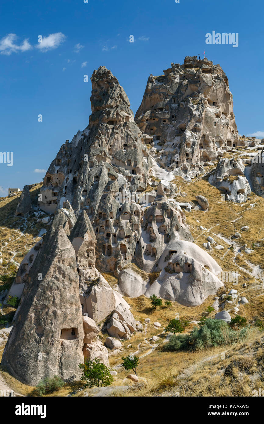 Fairy chimneys castle uchisar cappadocia hi-res stock photography and ...
