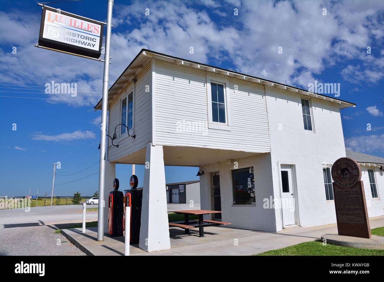 Hydro, Oklahoma - July 20, 2017 : Lucille's Service Station, a classic ...