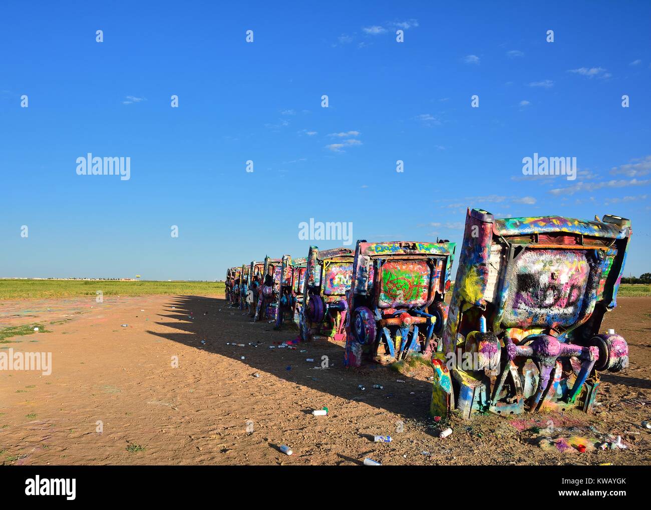 Amarillo, Texas - July 21, 2017 : Cadillac Ranch in Amarillo. Cadillac ...