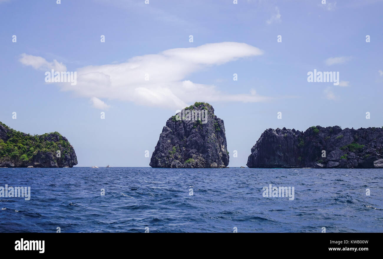 Landscape of tropical sea in Palawan, Philippines. Palawan is one of ...
