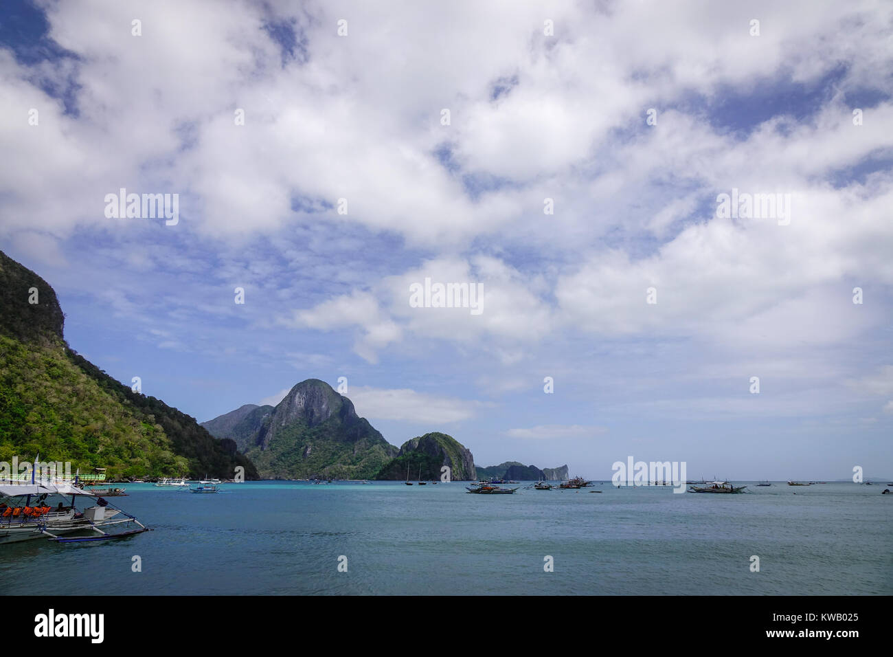 Landscape of tropical sea in Palawan, Philippines. Palawan is one of ...