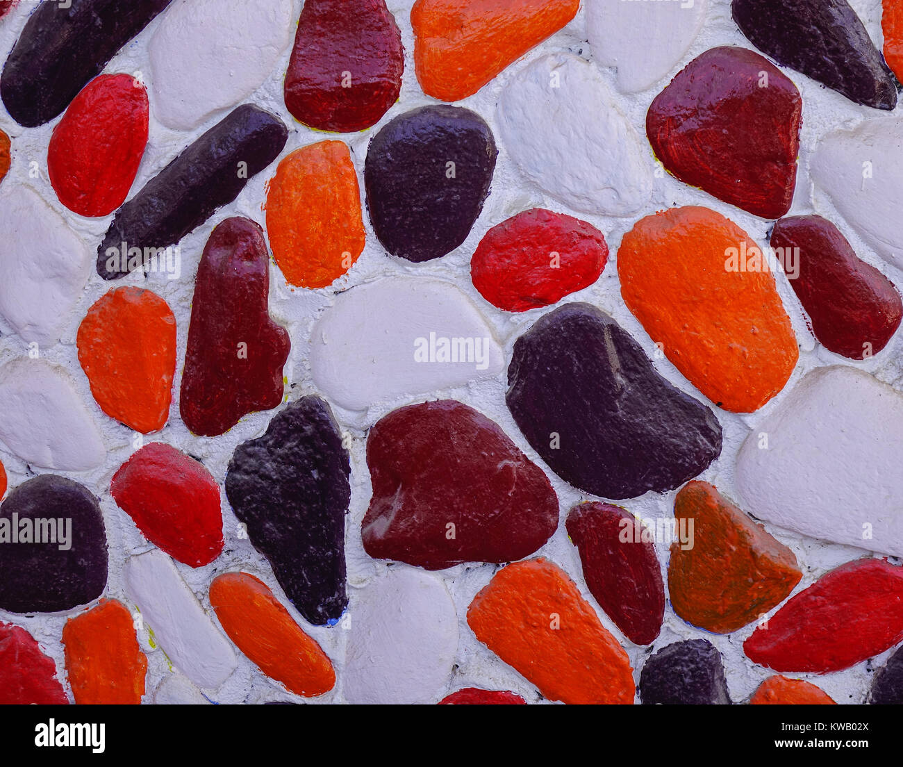 Colorful stones on the wall for decorations at modern house Stock Photo ...