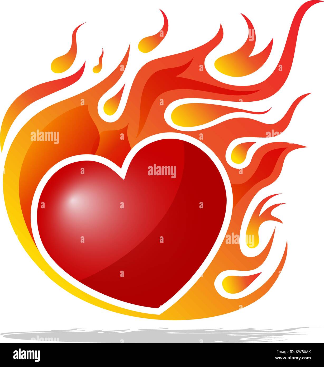 White heart on orange Stock Vector Images - Alamy