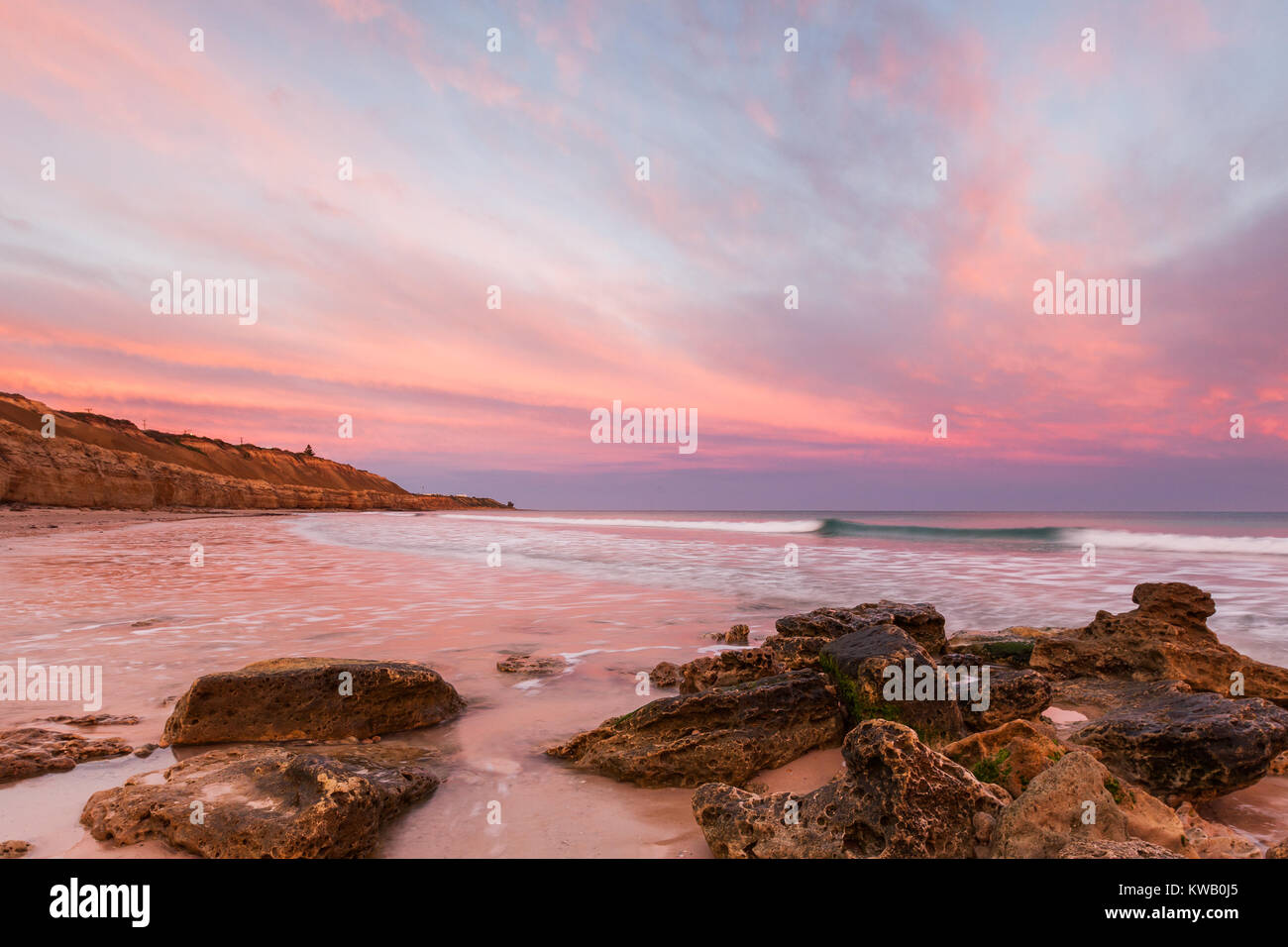 A stunning sunrise over the iconic Port Willunga beach in South ...
