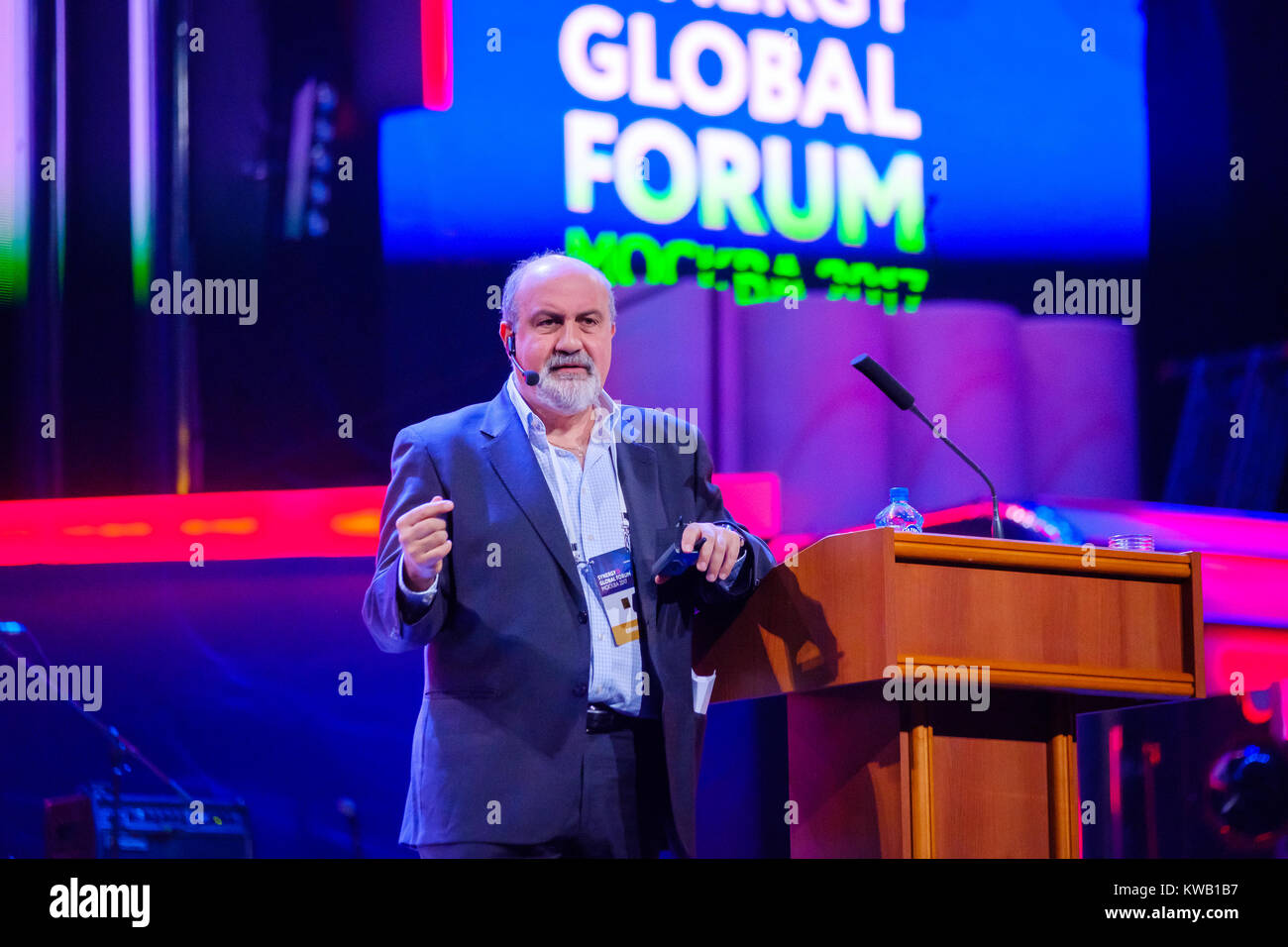 Nassim Nicholas Taleb speaks at Global Synergy Forum 2017 Stock Photo ...