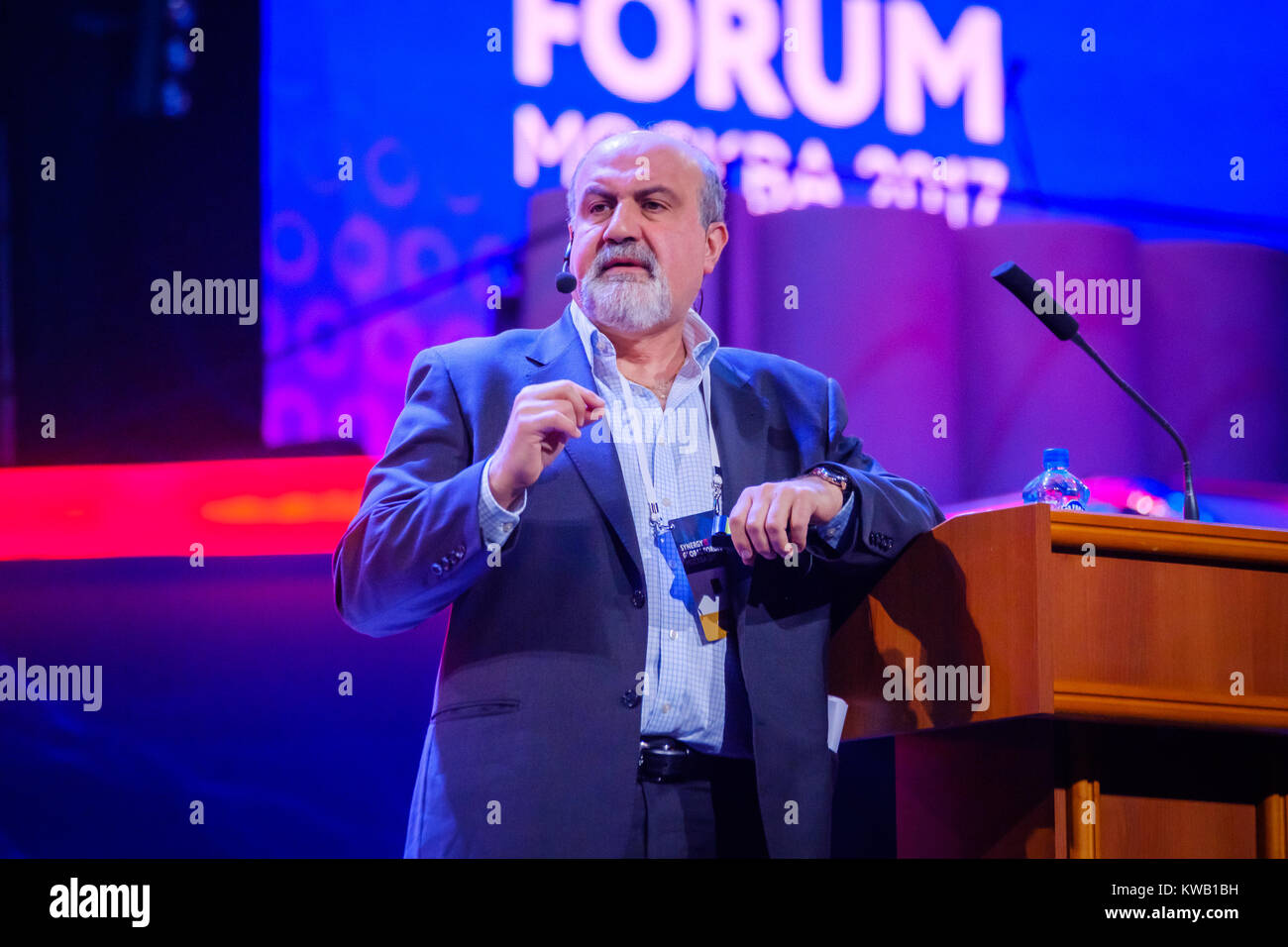 Nassim Nicholas Taleb speaks at Global Synergy Forum 2017 Stock Photo ...