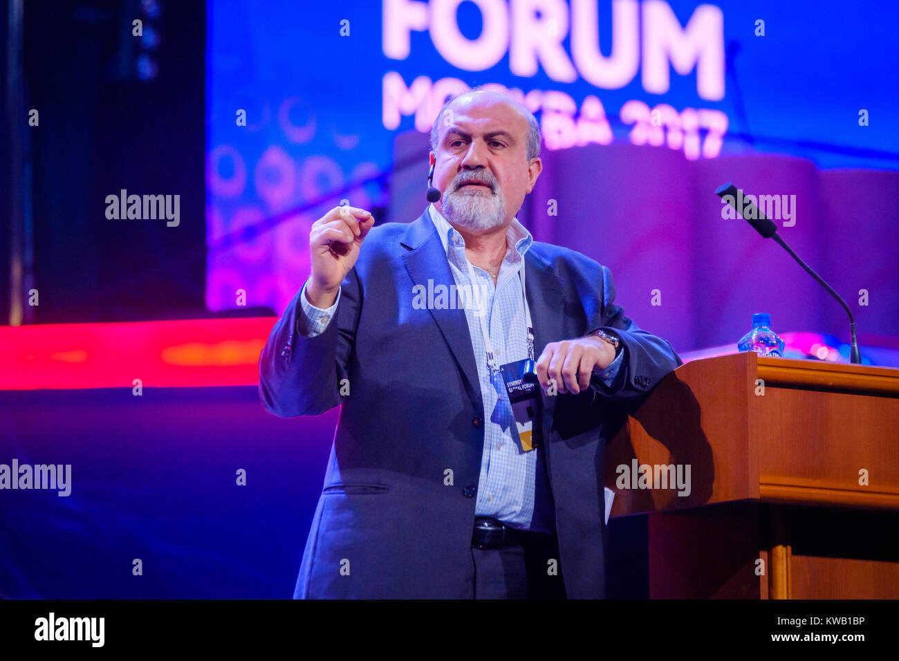 Nassim Nicholas Taleb speaks at Global Synergy Forum 2017 Stock Photo ...