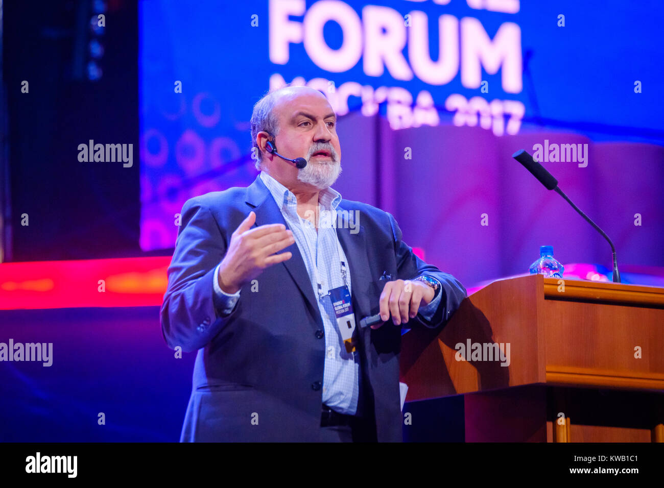 Nassim Nicholas Taleb speaks at Global Synergy Forum 2017 Stock Photo ...