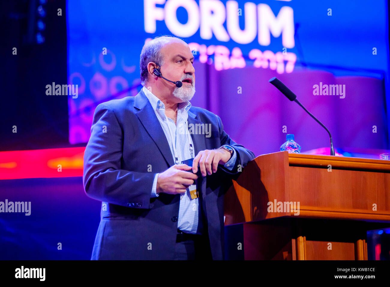 Nassim Nicholas Taleb speaks at Global Synergy Forum 2017 Stock Photo ...