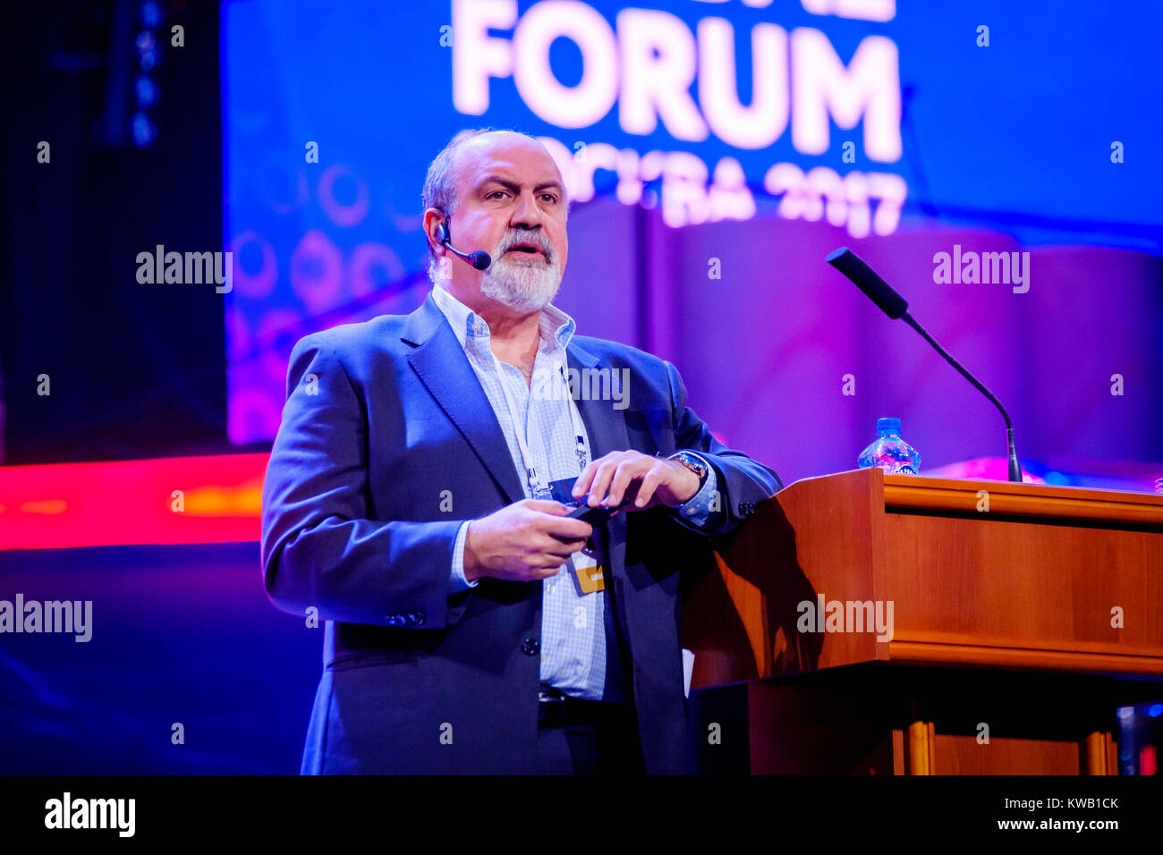 Nassim Nicholas Taleb speaks at Global Synergy Forum 2017 Stock Photo ...