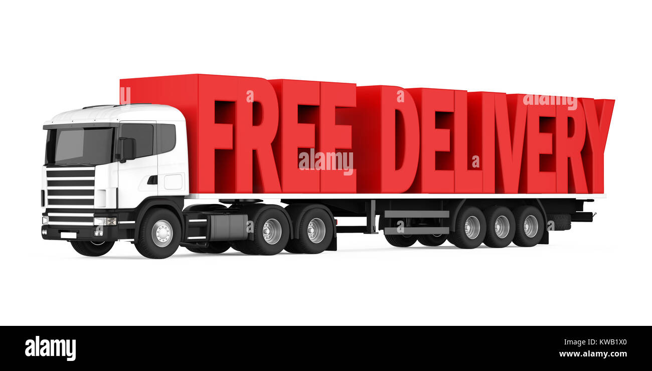 "FREE DELIVERY" Truck Isolated Stock Photo - Alamy