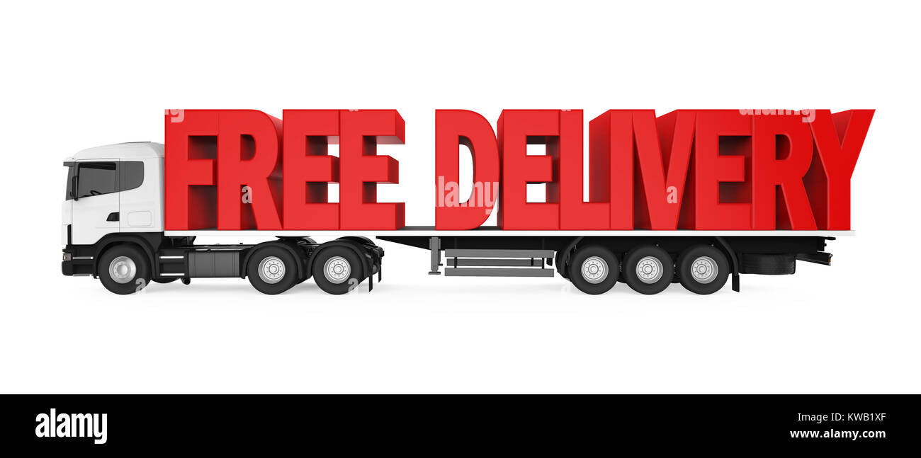 "FREE DELIVERY" Truck Isolated Stock Photo - Alamy