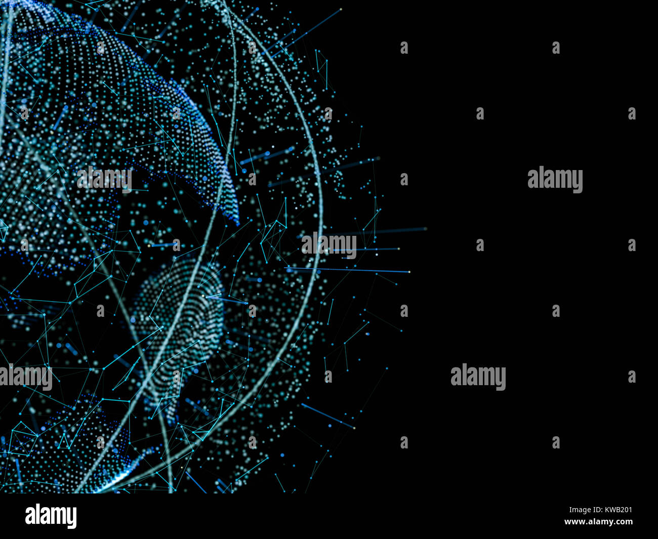 Digital World On Balck Background Stock Photo - Alamy