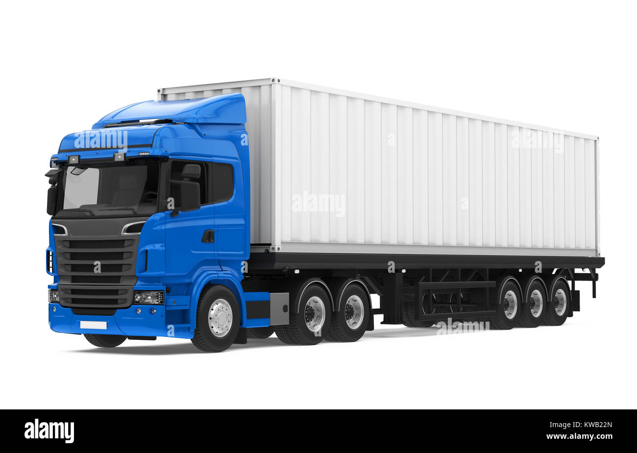 Container Truck Isolated Stock Photo - Alamy