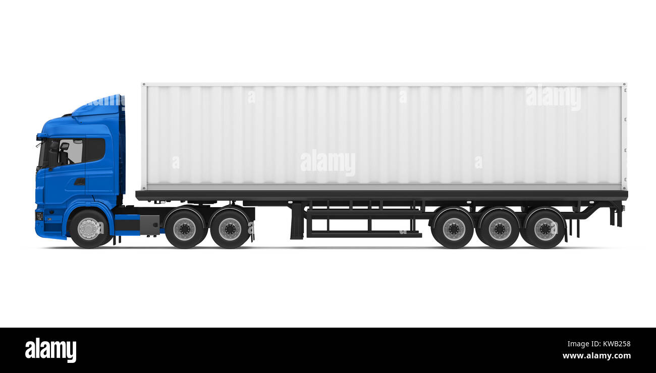 Container Truck Isolated Stock Photo - Alamy