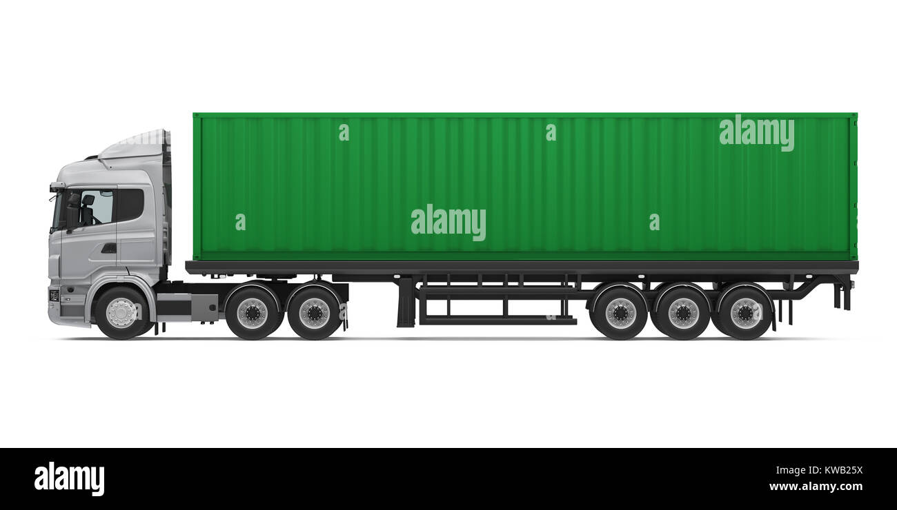 Container Truck Isolated Stock Photo - Alamy