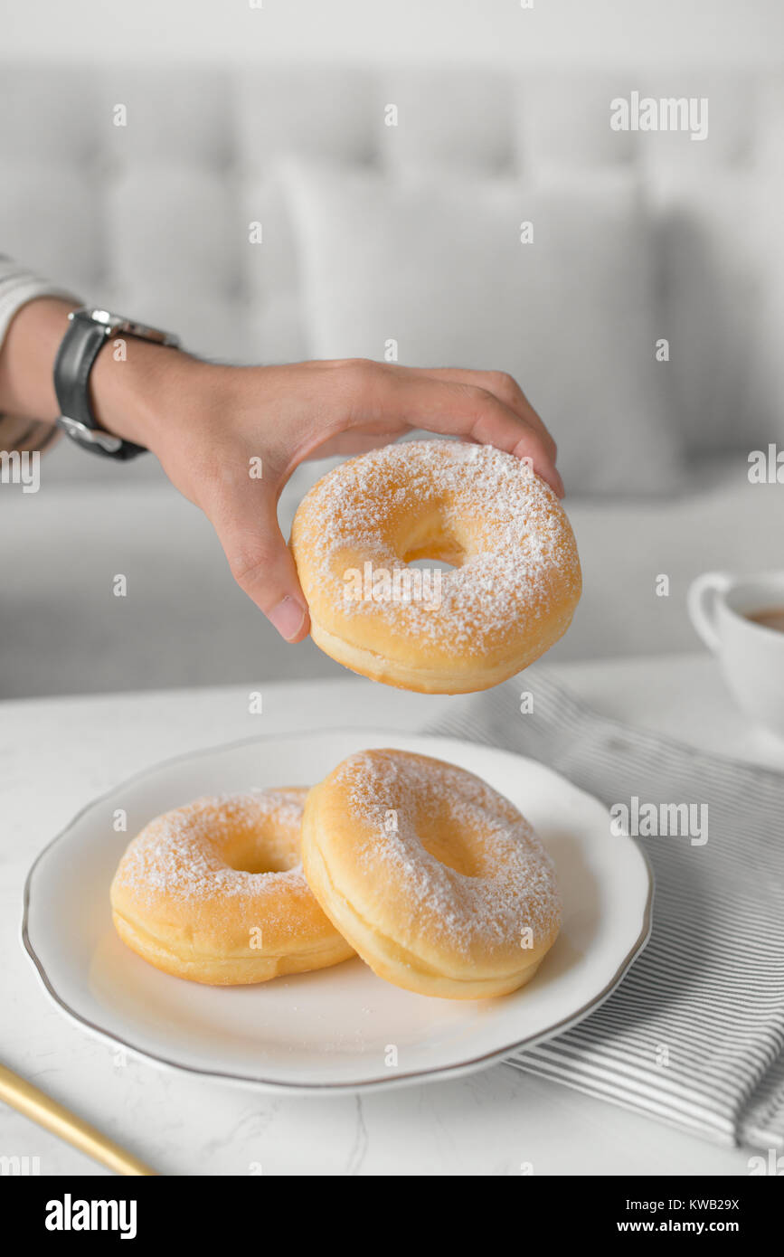 Classic donut morning breakfast hi-res stock photography and images - Alamy