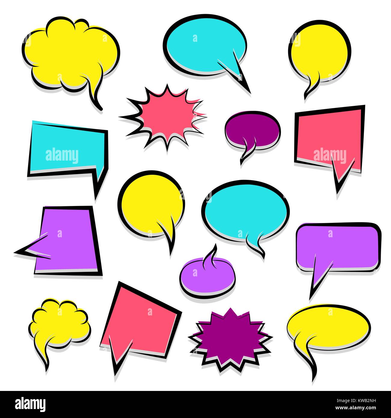 Set colored empty comic book bubble Stock Vector Image & Art - Alamy