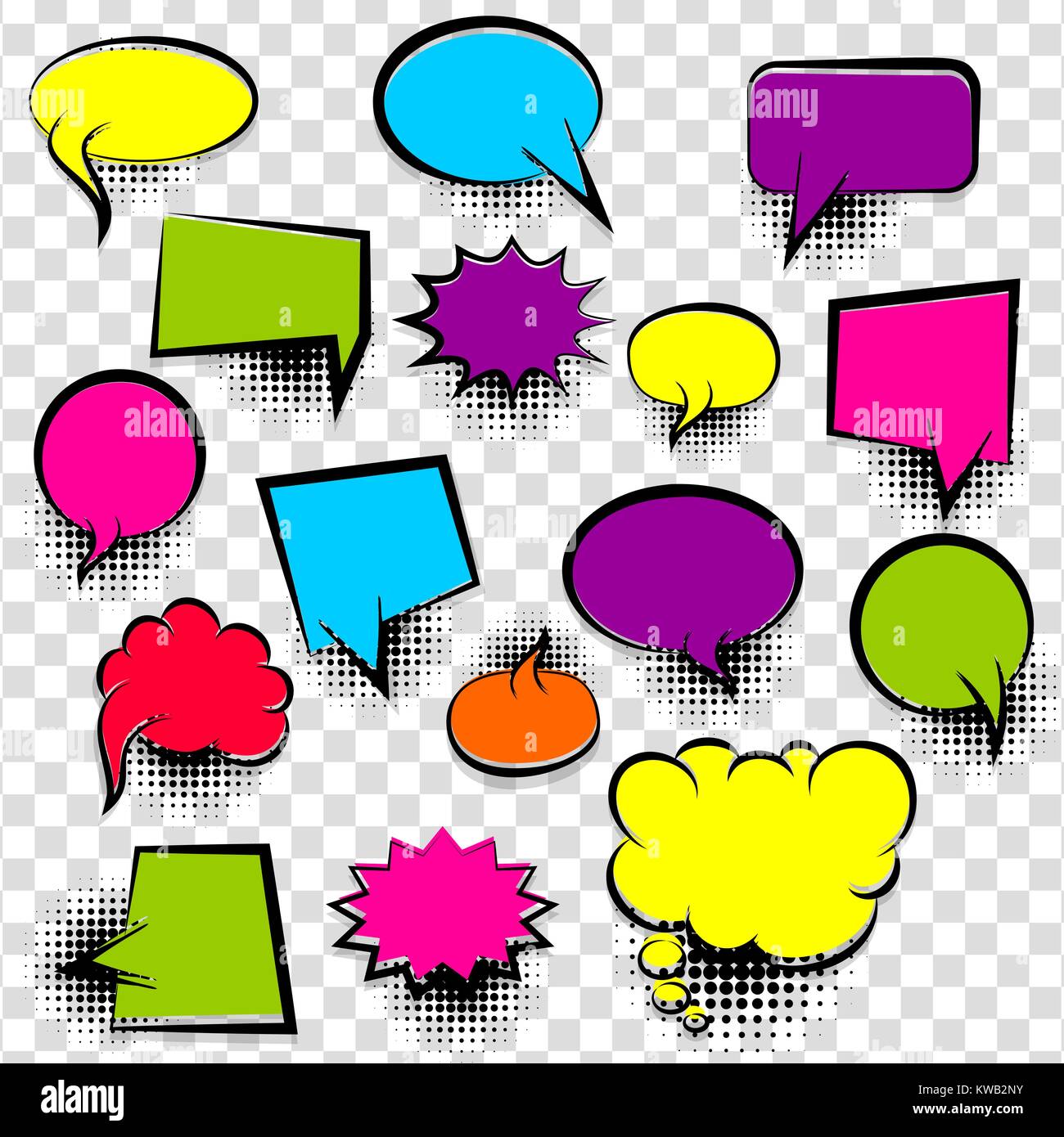 Set empty speech bubble Stock Vector Images - Alamy