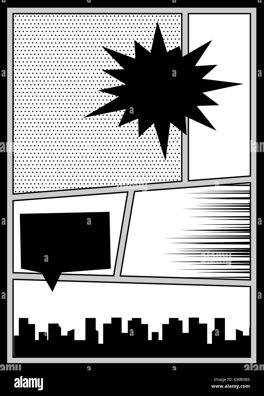 Comic book pop art monochrome mock up Stock Vector Image & Art - Alamy