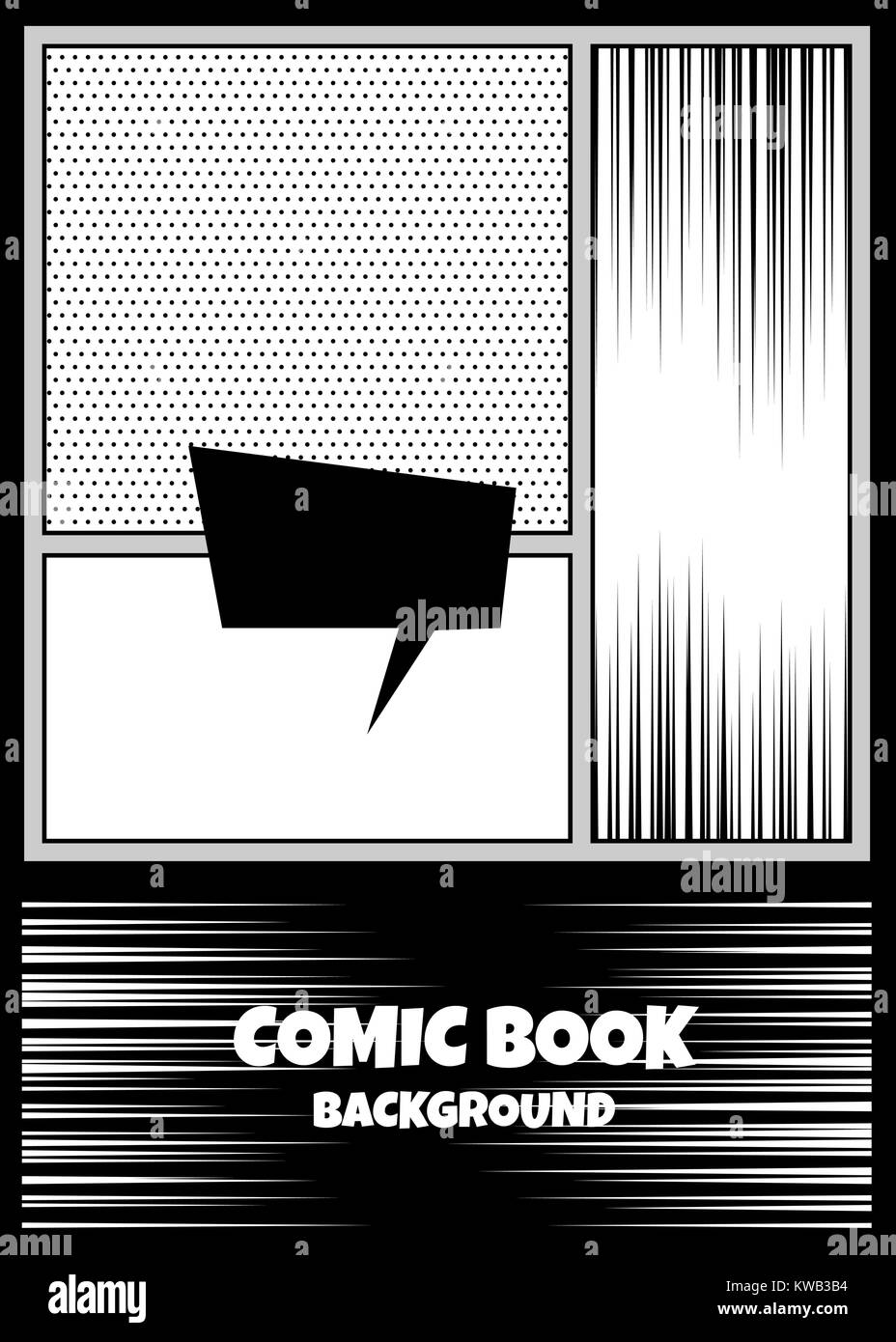 Comic book pop art monochrome mock up Stock Vector Image & Art - Alamy