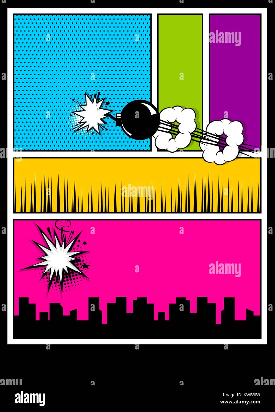 Color comics book cover vertical backdrop Stock Vector Image & Art - Alamy