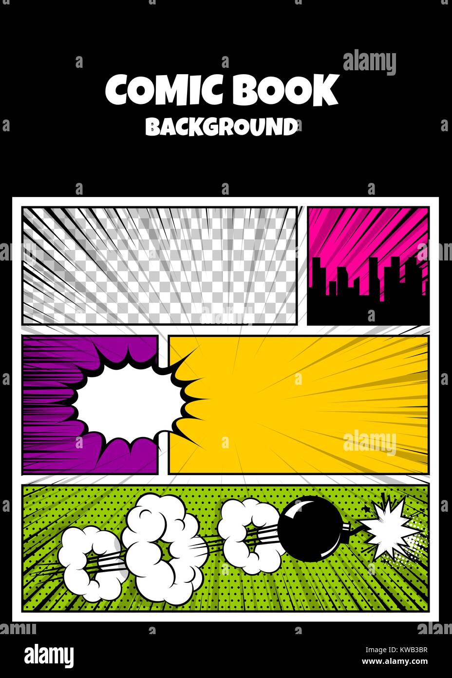 Color comics book cover vertical backdrop Stock Vector Image & Art - Alamy