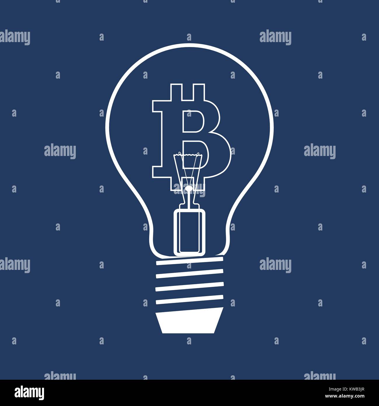 Light Bulb With Bitcoin Blockchain Network Concept Stock Vector Image And Art Alamy