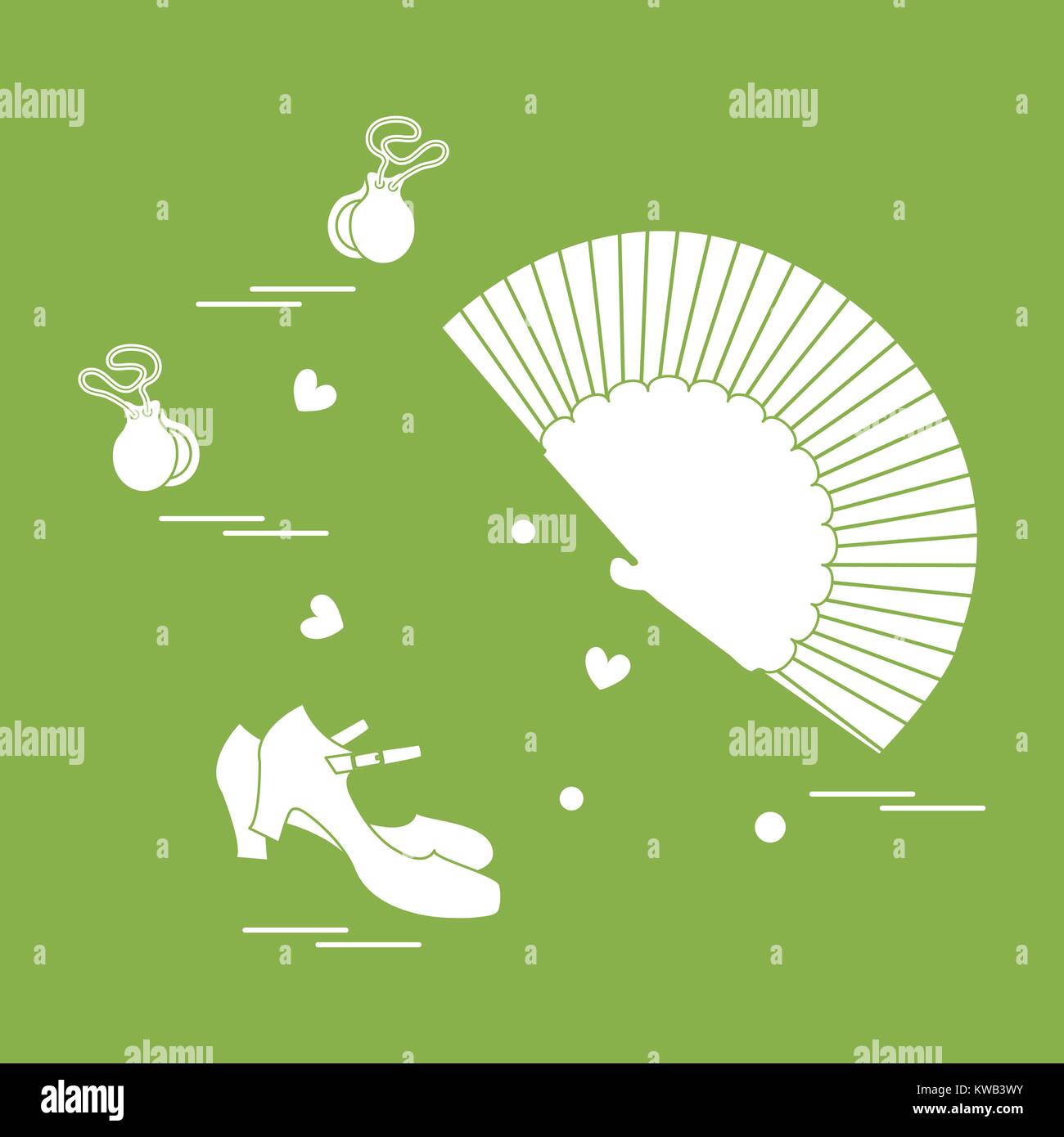 Vector illustration with various symbols of dance culture of Spain ...
