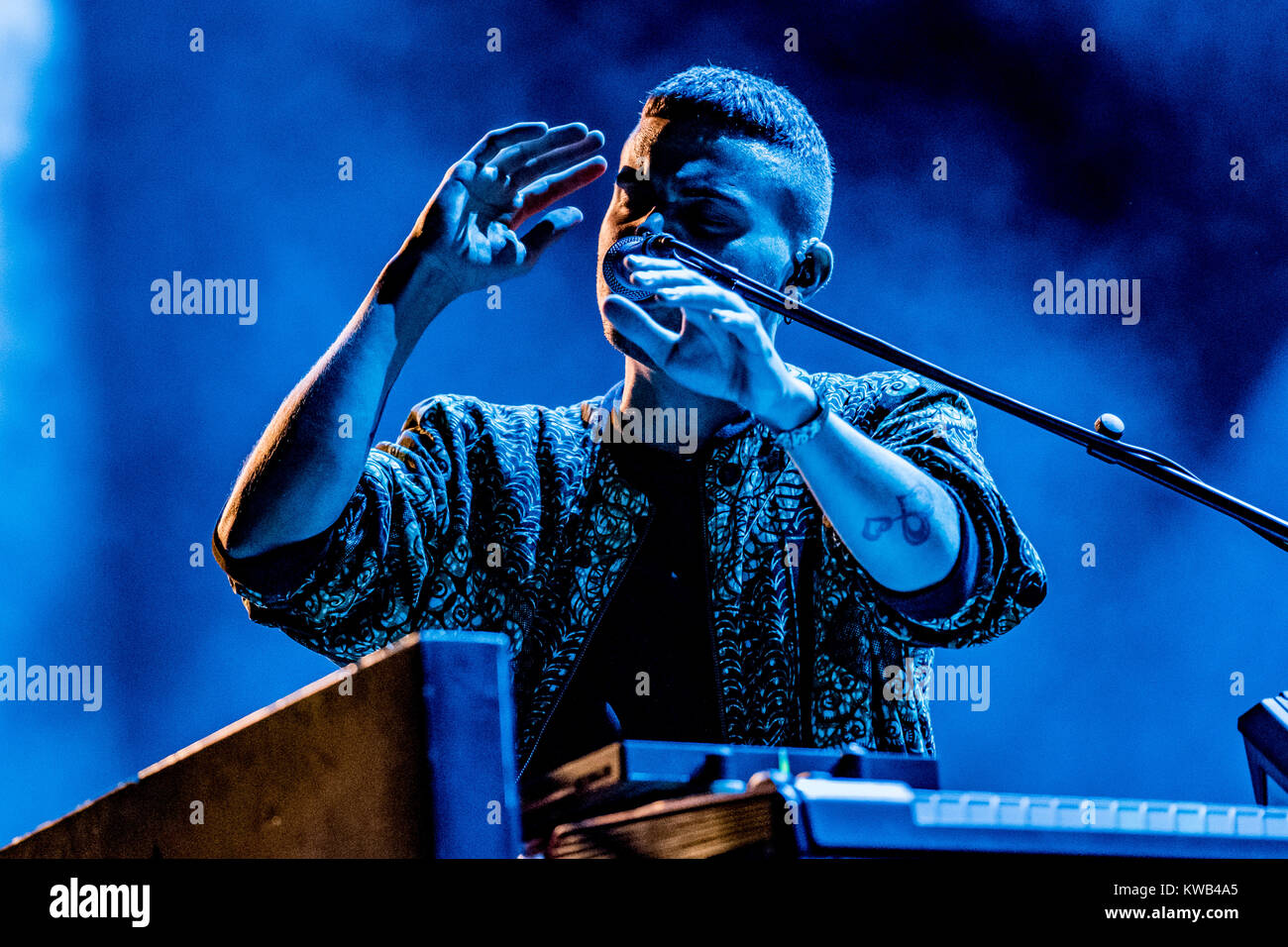 Denmark, Skanderborg – August 11, 2017. The Danish singer, songwriter ...
