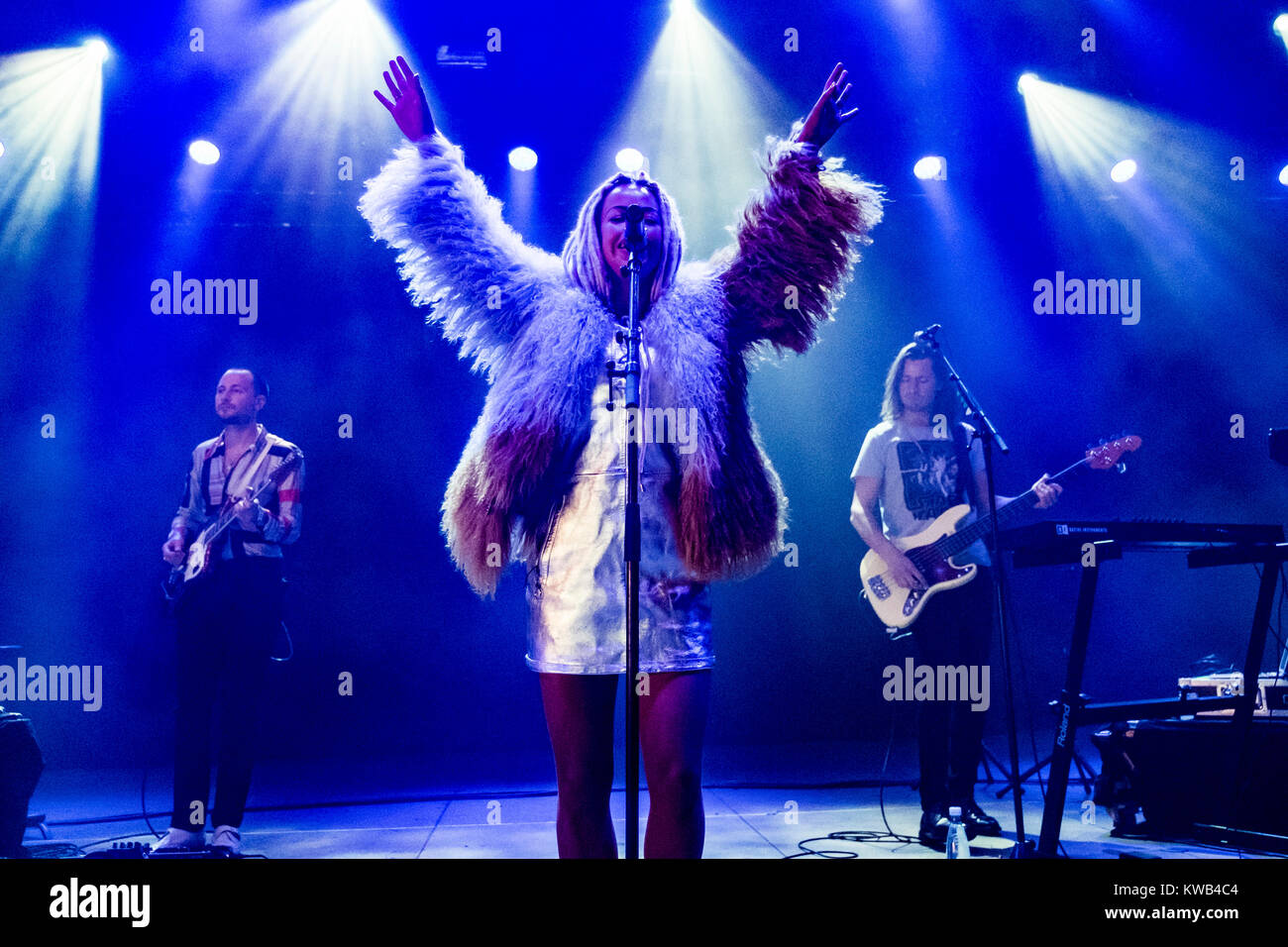 The Danish singer and songwriter Aura Dione performs a live concert ...