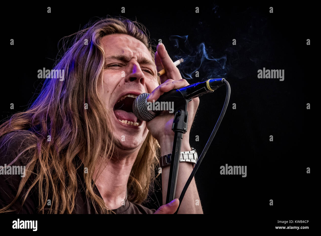 The Danish stoner rock band Bersærk performs a live concert at the ...