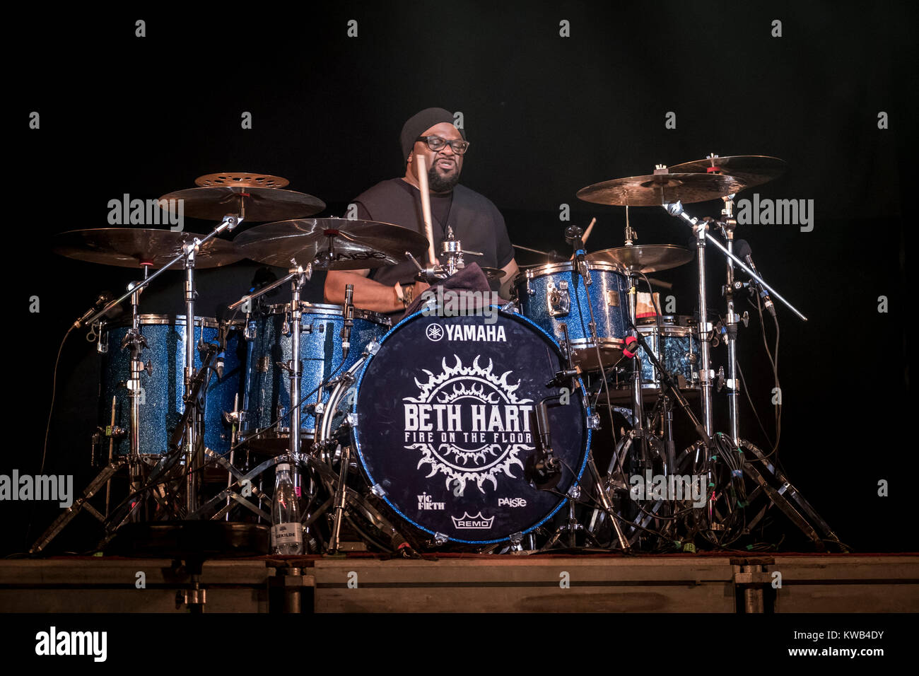 Denmark, Skanderborg – August 10, 2017. Drummer Bill Ransom performs ...
