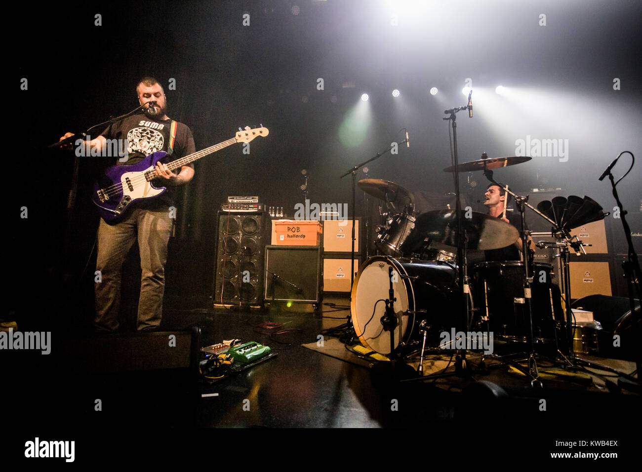 The American stoner metal/sludge metal band Big Business performs a ...