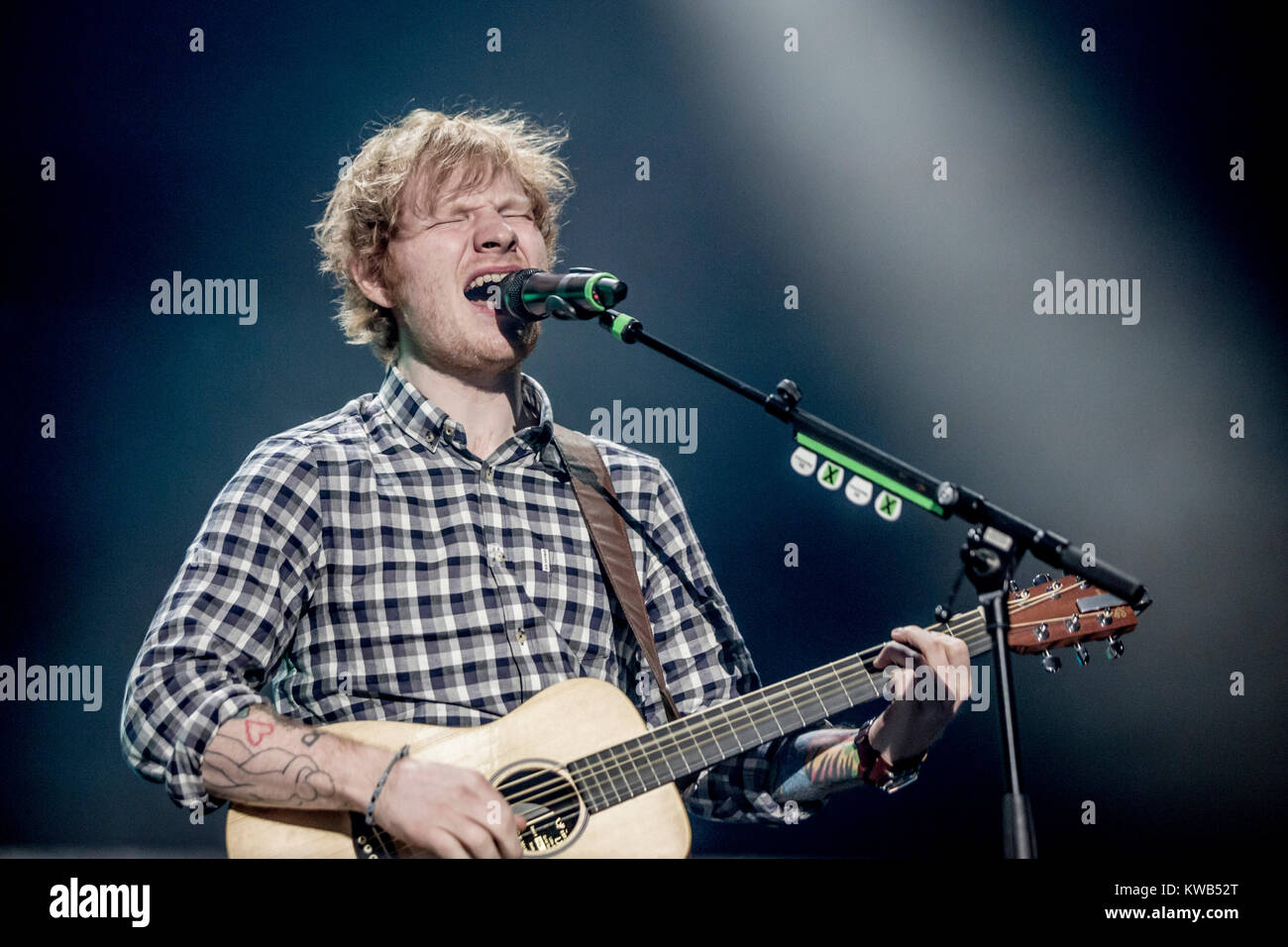 The popular English singer-songwriter and musician Ed Sheeran performs ...