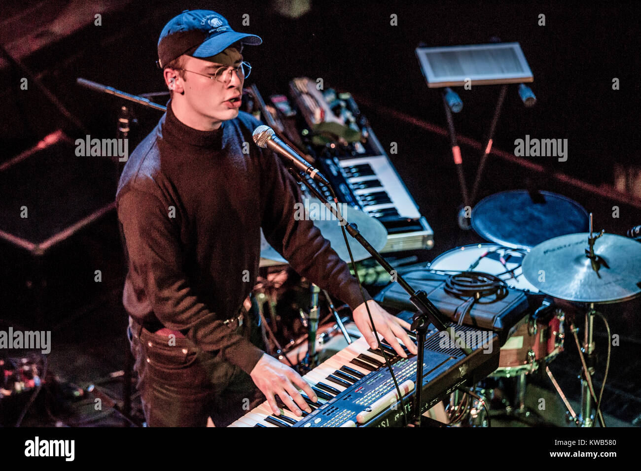 The Danish synthpop band First Hate performs a live concert at ...