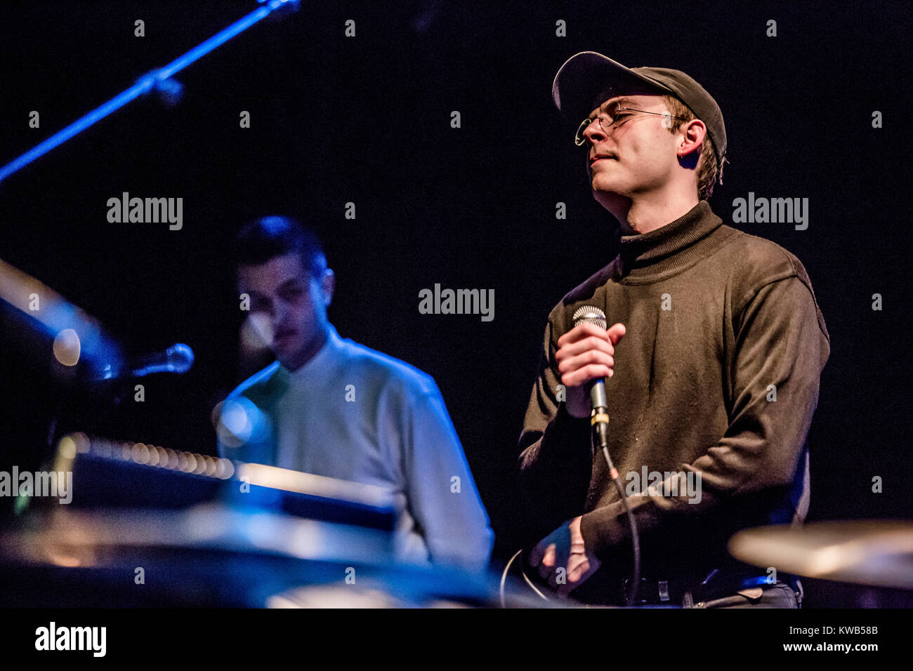 The Danish synthpop band First Hate performs a live concert at ...