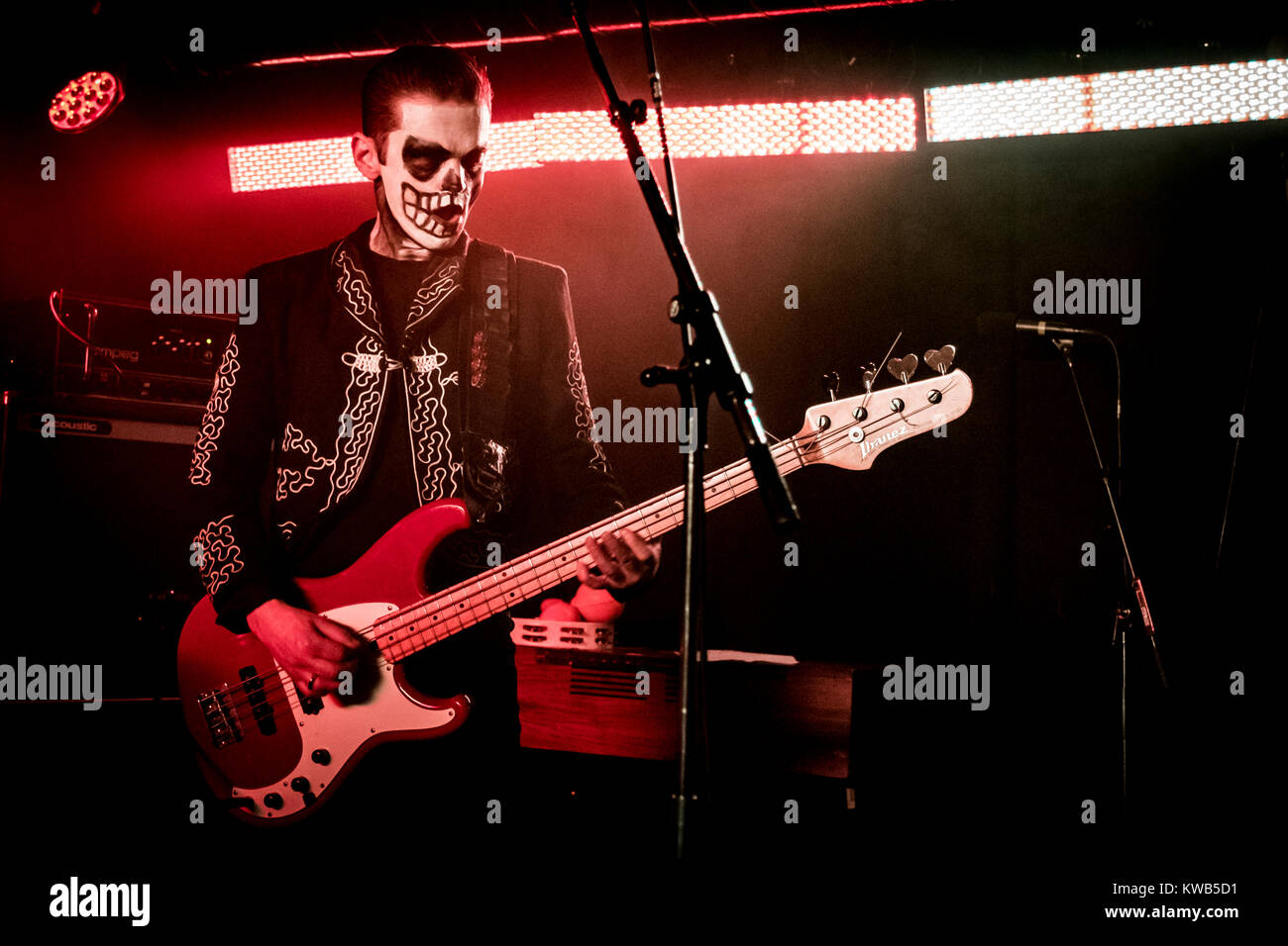 The Danish psychobilly, surf punk band Hola Ghost performs a live ...