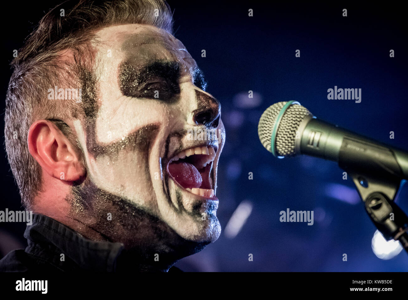 The Danish psychobilly, surf punk band Hola Ghost performs a live ...