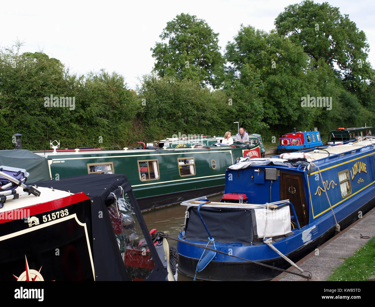 Narrowboats on the Grand Shropshire Canal at The Olde Barbridge Inn ...