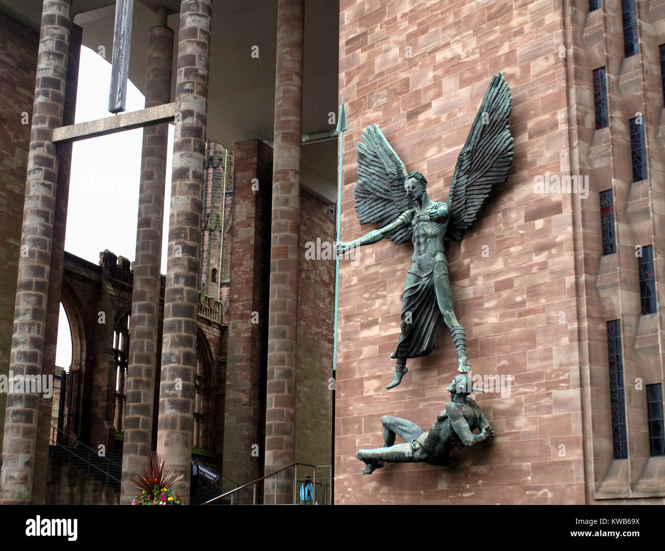 St Michael's Victory over the Devil, sculpture by Sir Jacob Epstein at ...