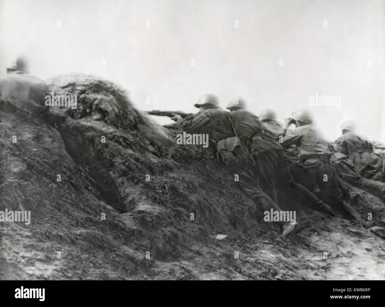 Soviet (Russian) soldiers held their fire until the Germans were close ...