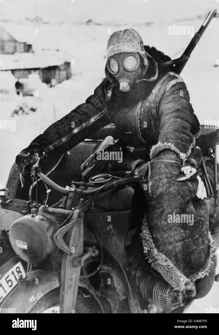 German motorcycle on the Soviet (Russian) Eastern front in the winter ...