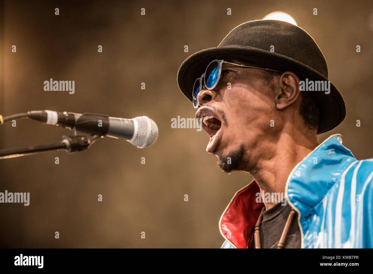 The African musician and Congolese singer Jupiter Bokondji performs a ...