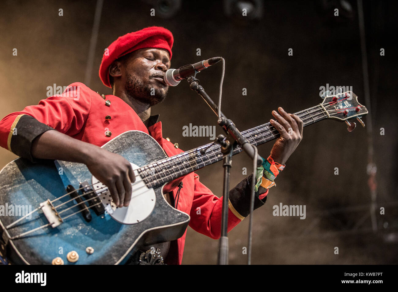 The African musician and Congolese singer Jupiter Bokondji performs a ...