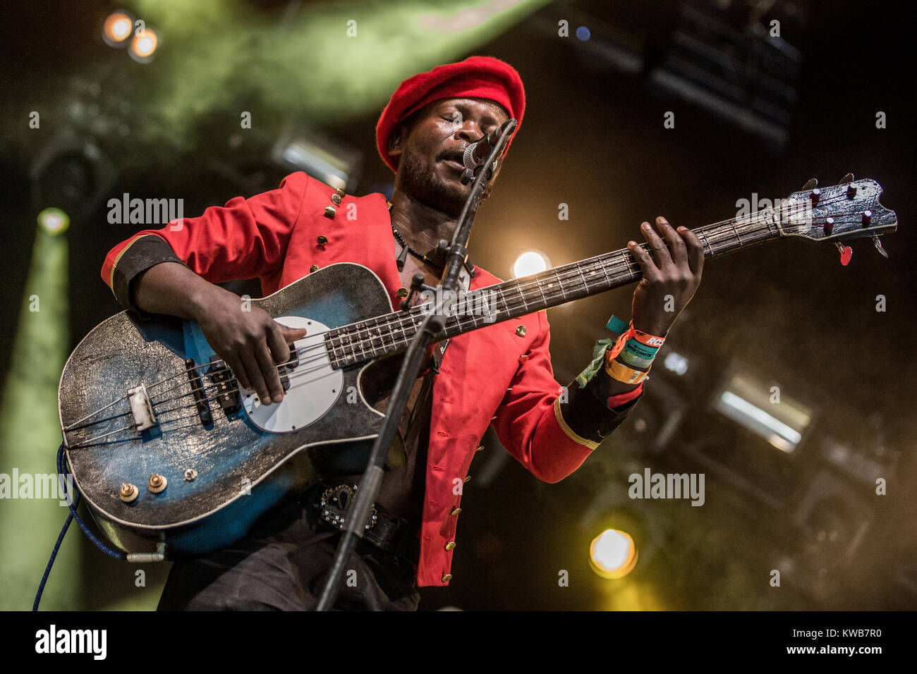 The African musician and Congolese singer Jupiter Bokondji performs a ...