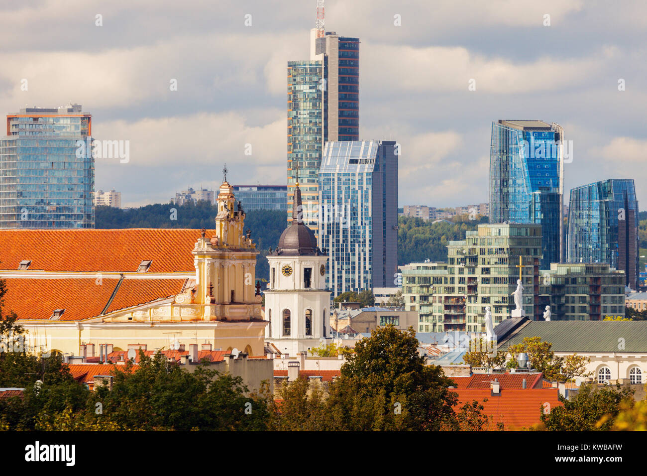 Architecture of Vilnius - panorama of city. Vilnius, Lithuania Stock ...